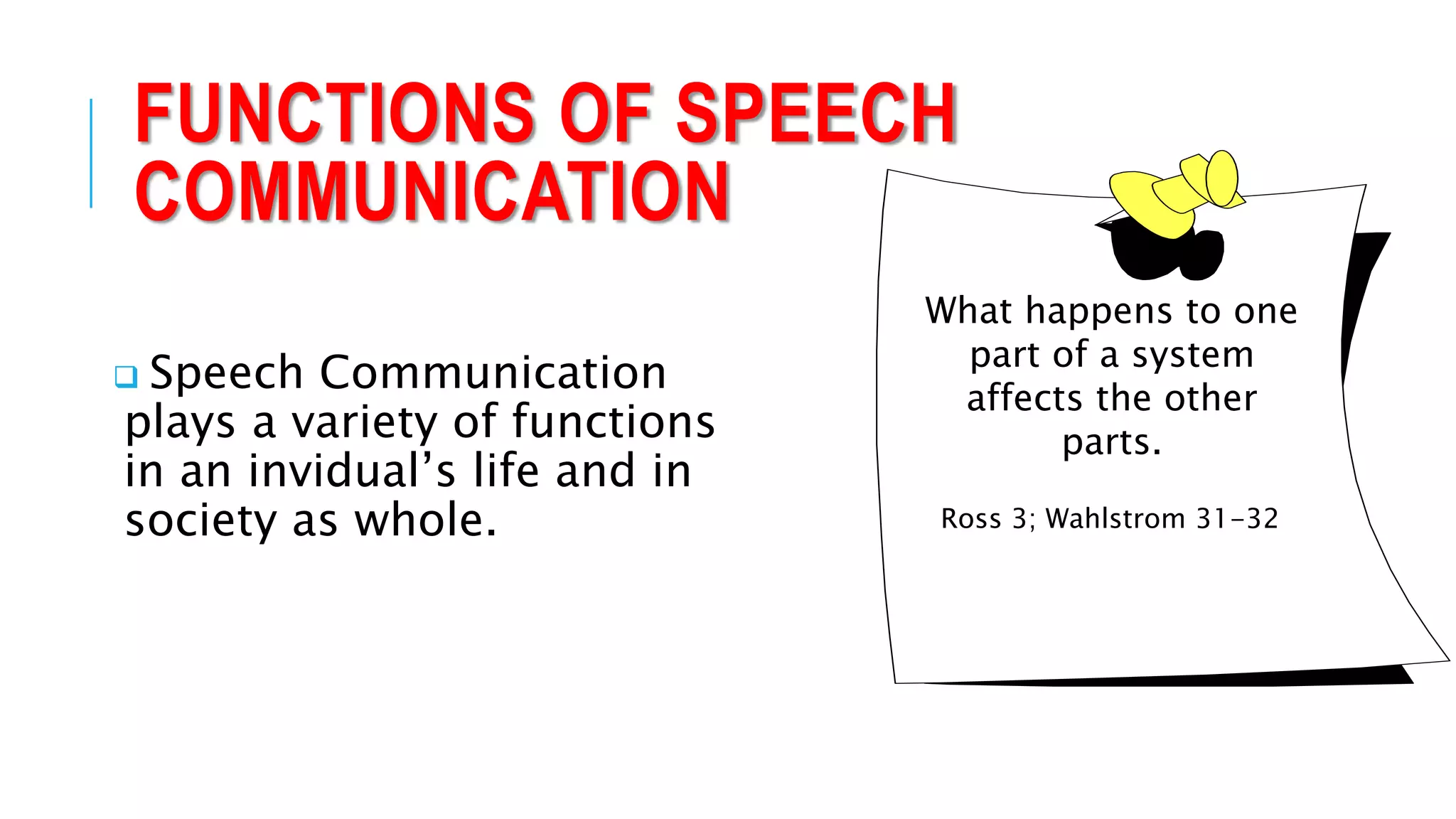 Functions of Speech Communication | PPTX