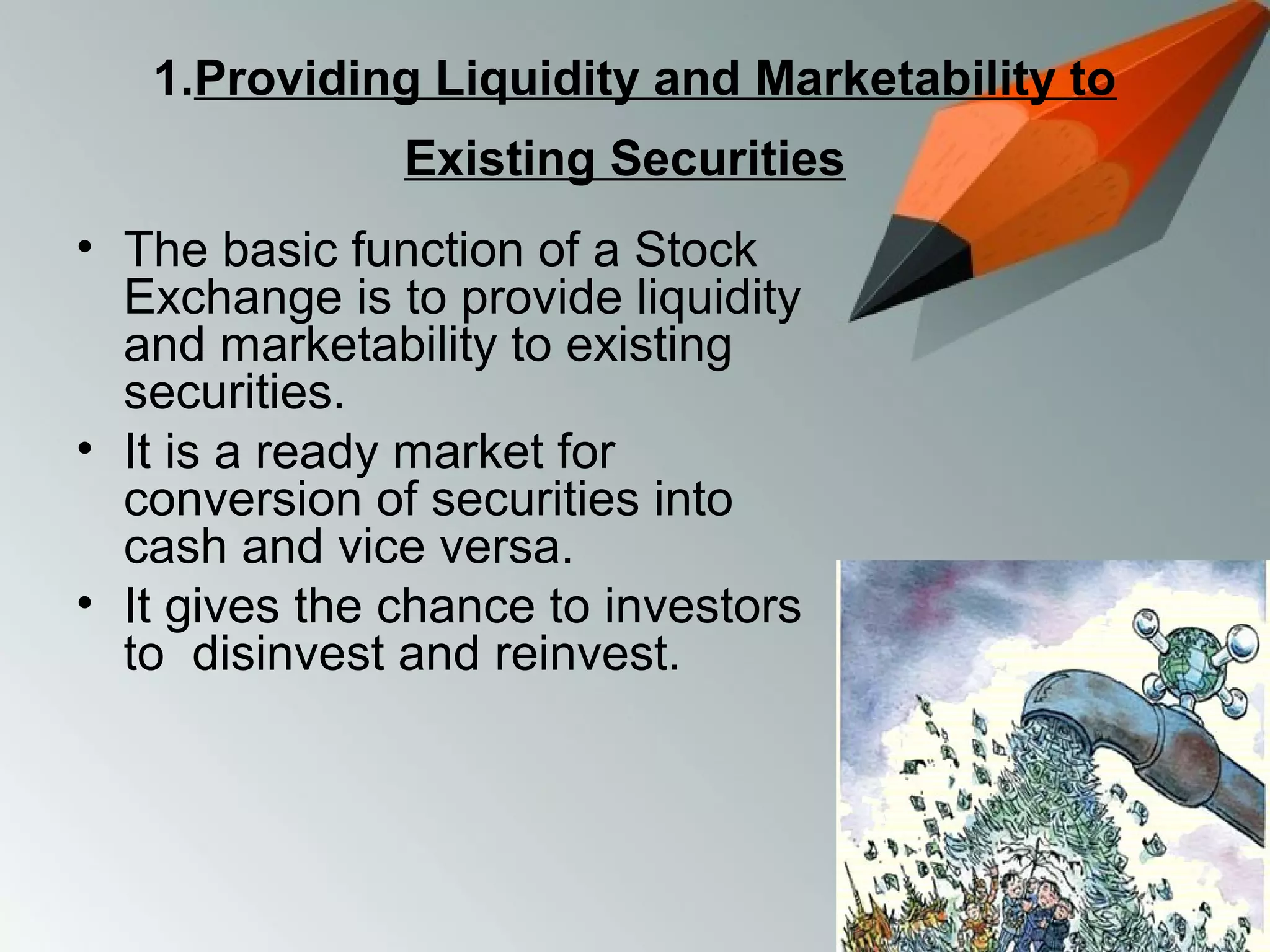 Functions of stock exchange | PPT