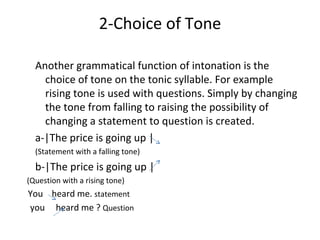 Functions of stress and intonation pres | PPT