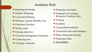 Role, responsibilities and functions of the Teacher | PPTX