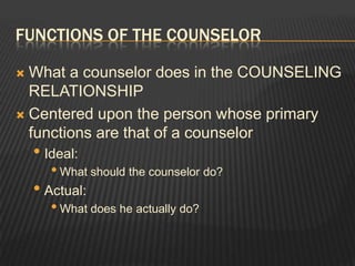 Functions Of The Counselor | PPTX