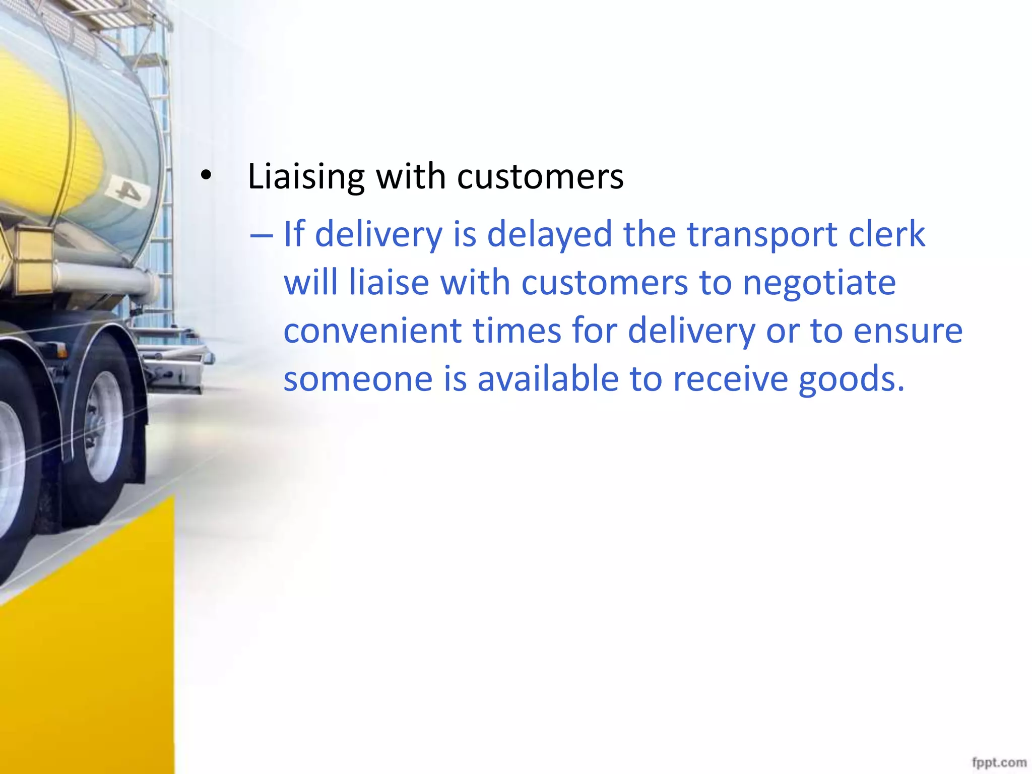 Operations, Despatch and Transport Services | PPTX