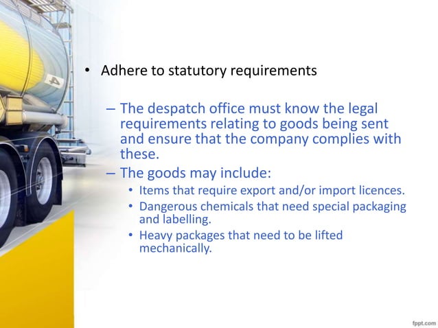 Operations, Despatch and Transport Services | PPTX | Logistics and ...