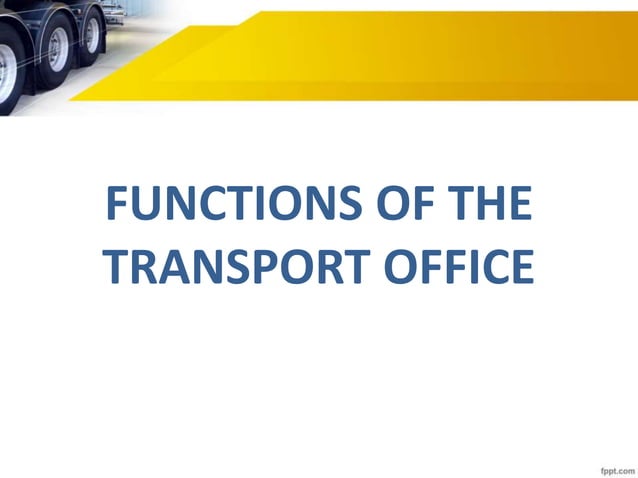 Operations, Despatch and Transport Services | PPTX | Logistics and ...