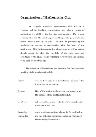 Functions of the mathematics club salina | DOCX