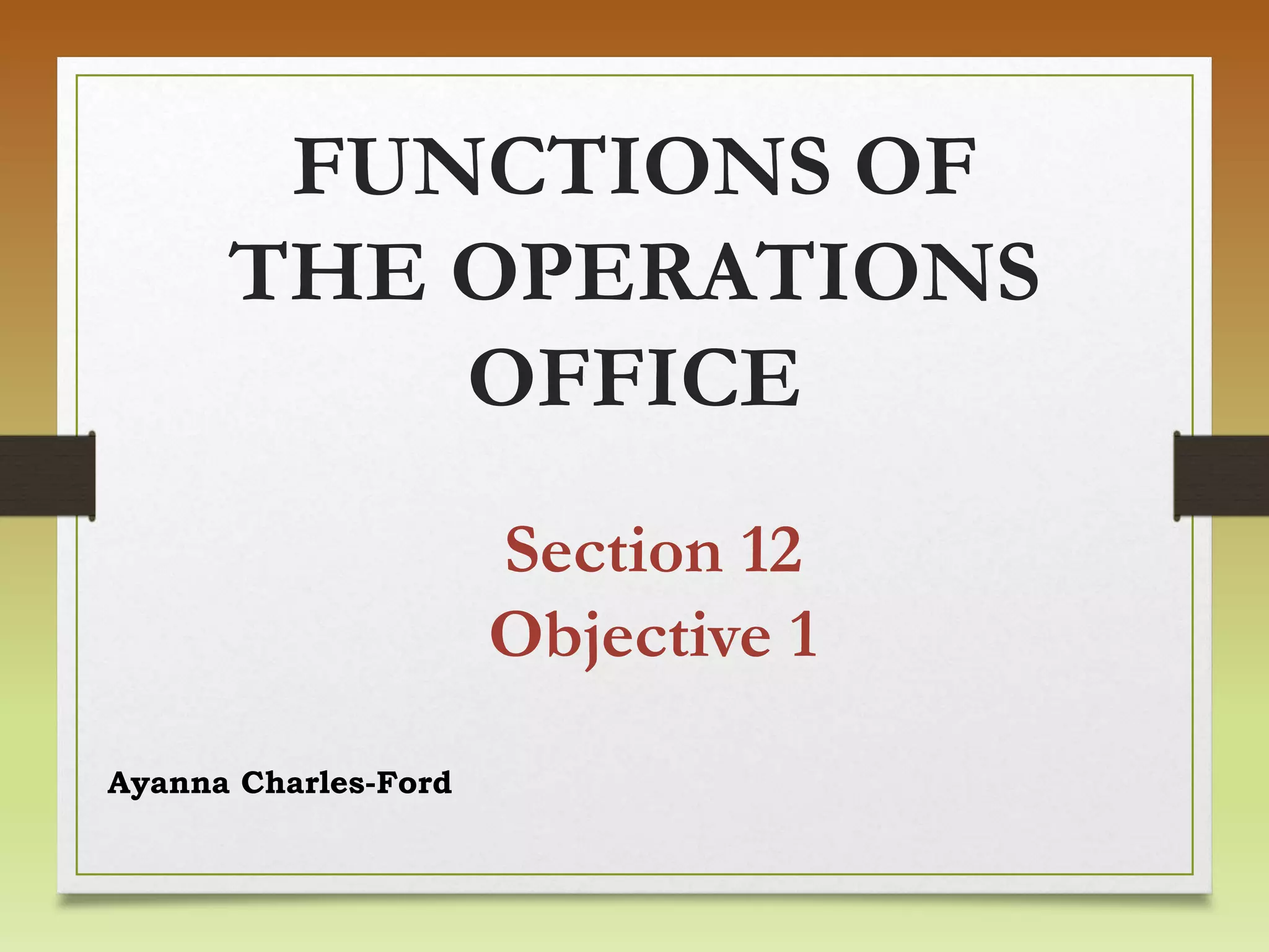 Operations, Despatch and Transport Services | PPT