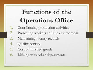 Operations, Despatch and Transport Services | PPT