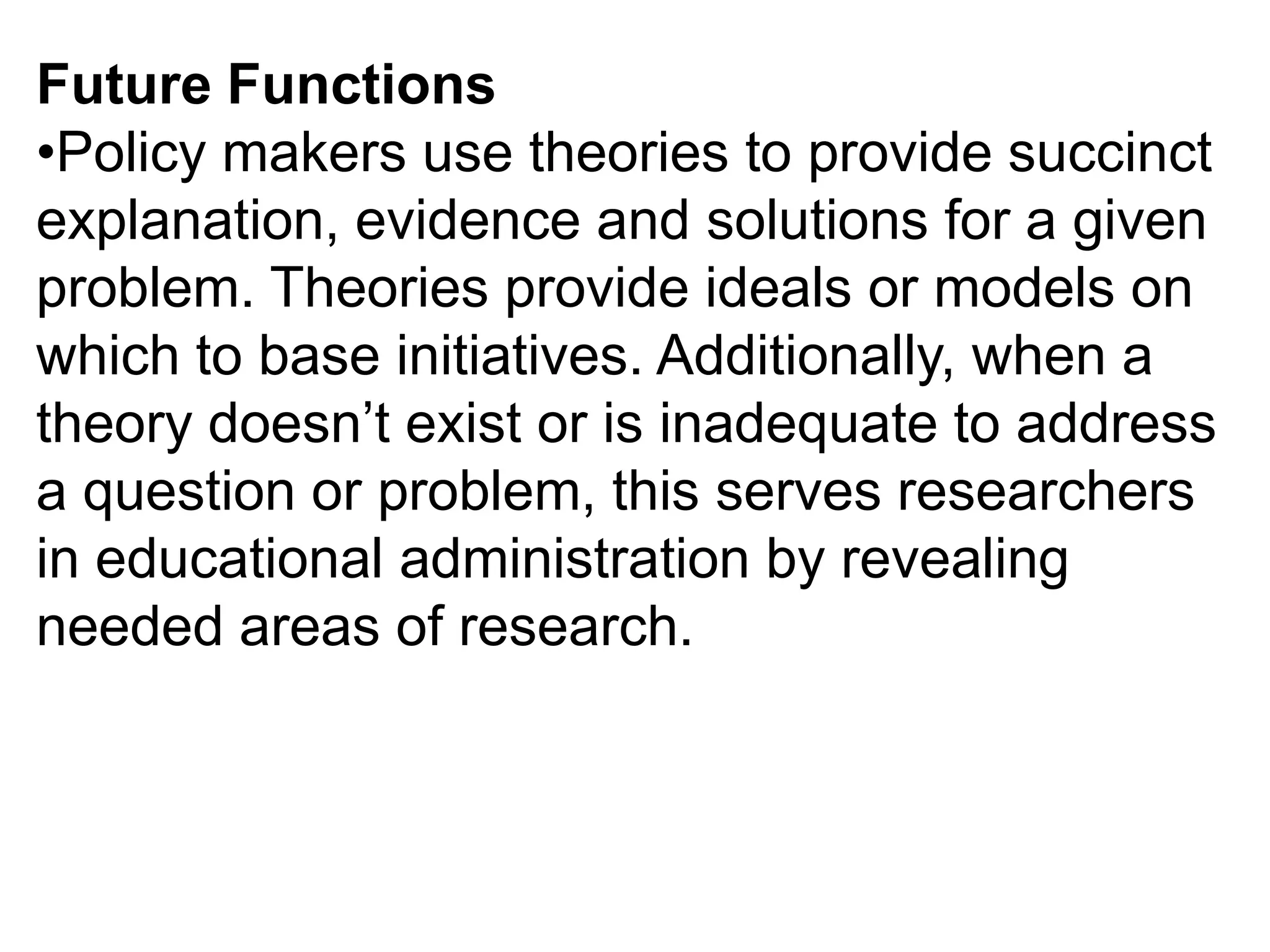 Functions of theories | PPTX