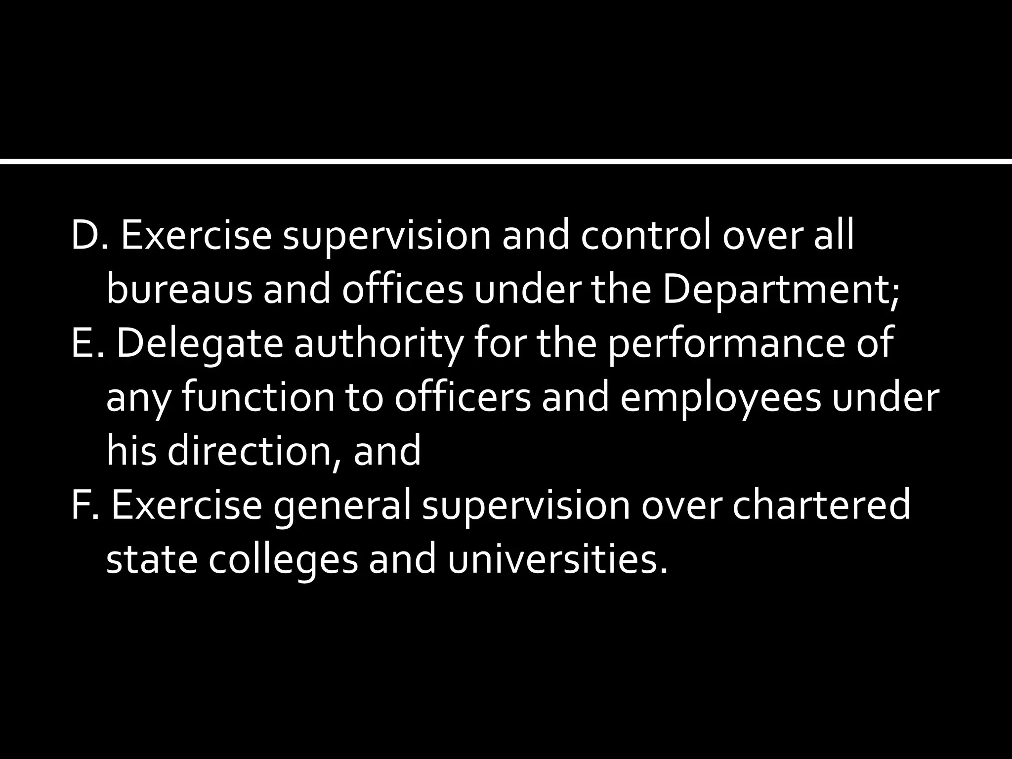 Functions of the secretary of the department of | PPTX