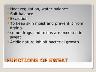 Functions of the skin, hair, glands | PPT