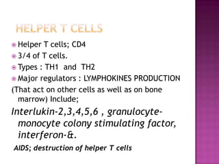 Functions of T Lymphocytes | PPTX