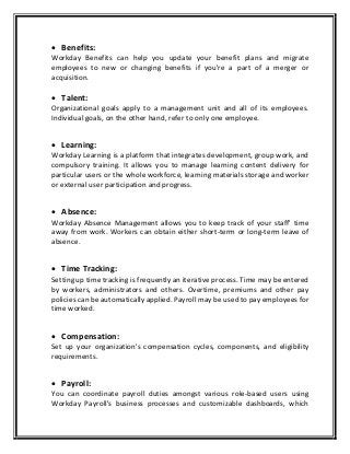 Functions of Workday HCM | PDF