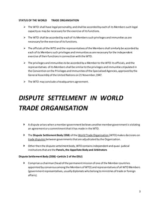 Functions of world trade organisation | DOCX