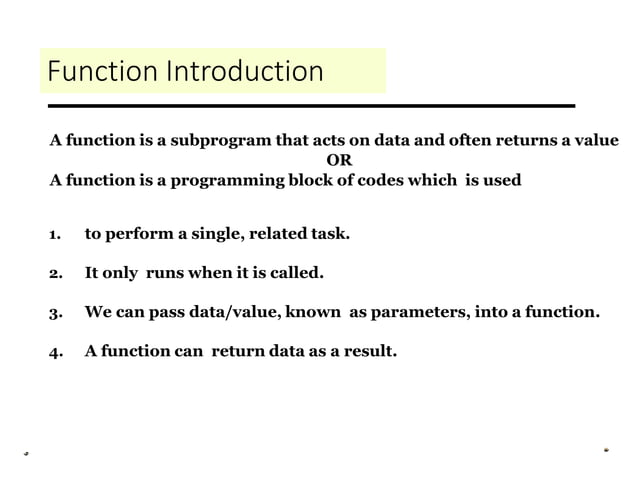 Chapter Functions for grade 12 computer Science | PDF