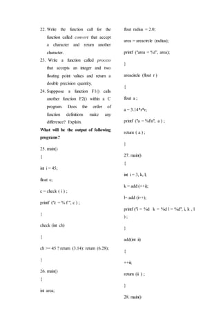 Functions Practice Sheet.docx | Programming Languages | Computing