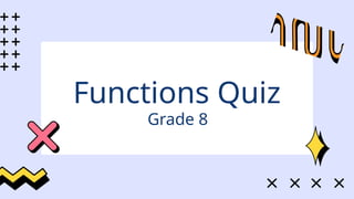 Grade 8 Mathematics Quiz on Functions and Linear Relationships | PPTX