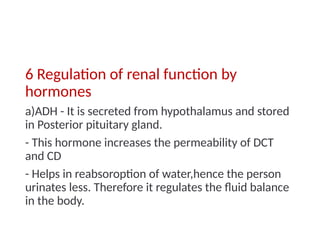 Functions, Regulation of kidney.pptx,renal system | PPT