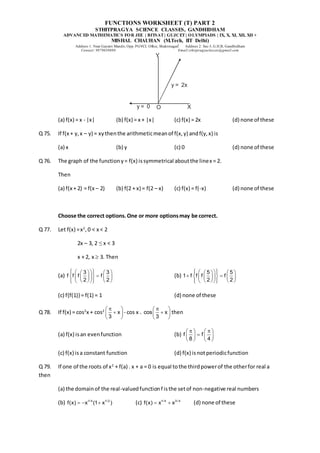 Functions revision worksheet (t) part 2 | DOCX