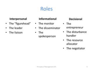 Functions, roles, and skills of managers | PPTX