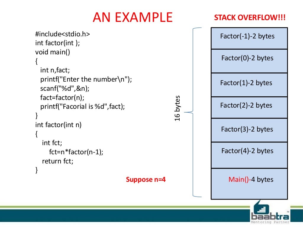 Functions with heap and stack