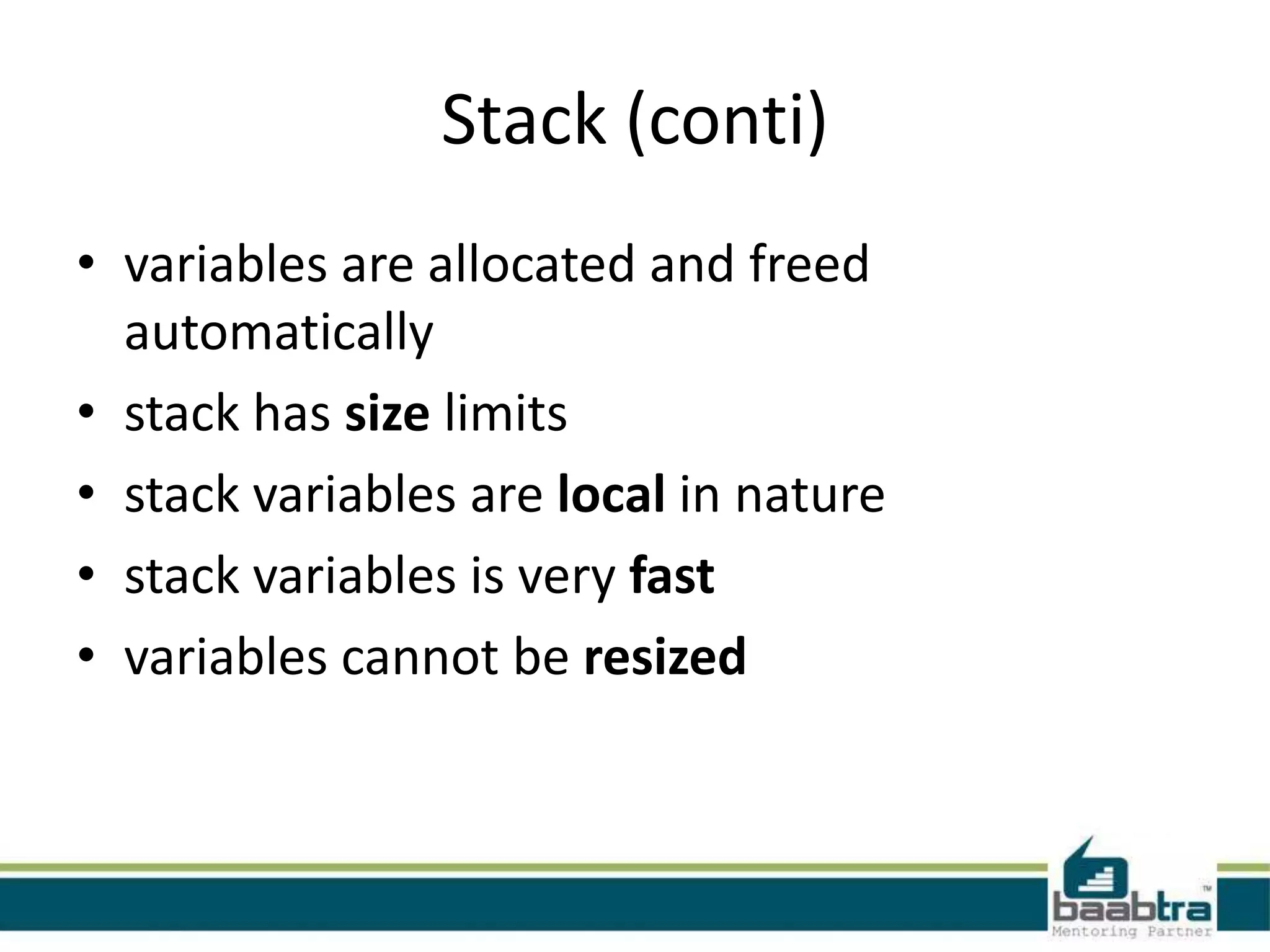 Functions with heap and stack | PPT
