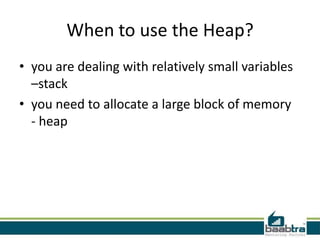 Functions with heap and stack | PPT