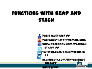 Functions with heap and stack | PPT