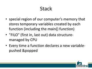 Functions with heap and stack | PPT