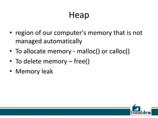 Functions with heap and stack | PPT