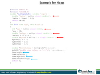 Functions with heap and stack | PPT