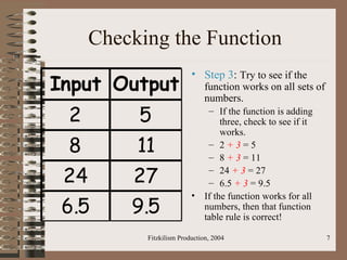 Function tables | PPT