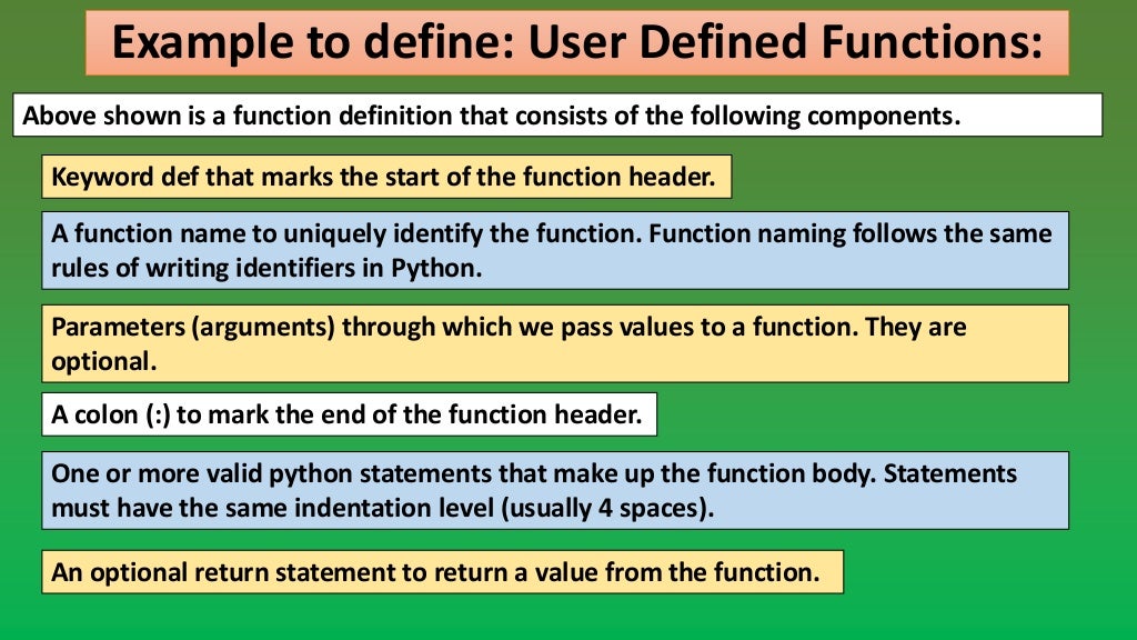 User Define Functions In Python
