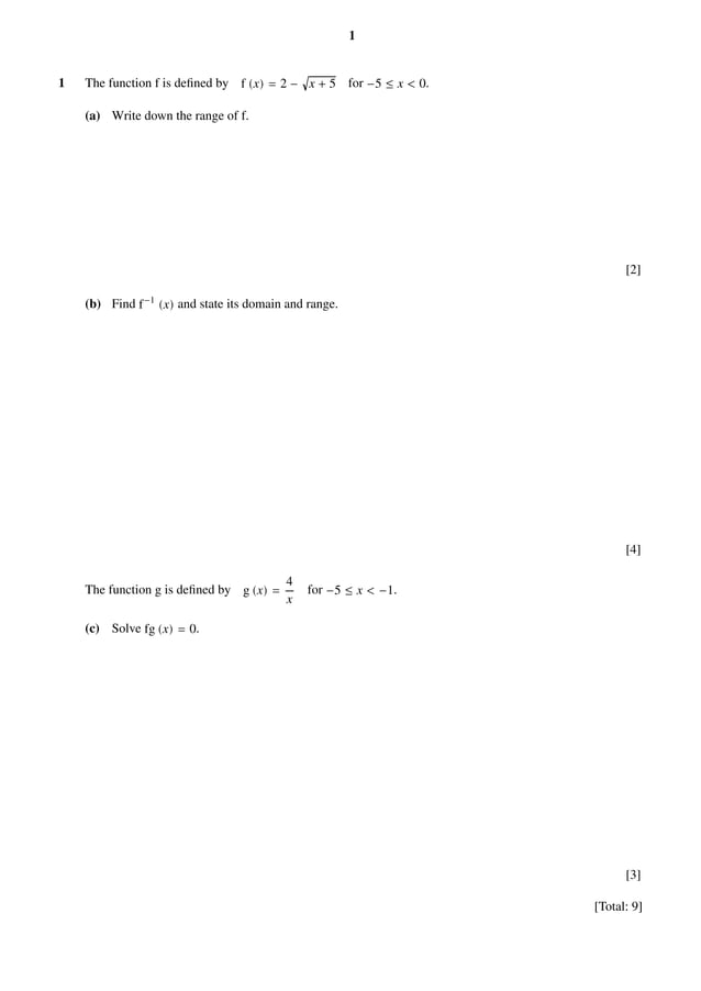 IGCSE Function | PDF