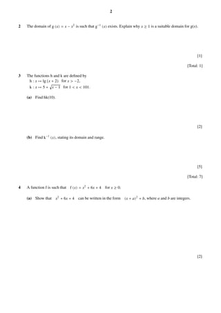 IGCSE Function | PDF
