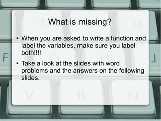 Function word problems | ODP