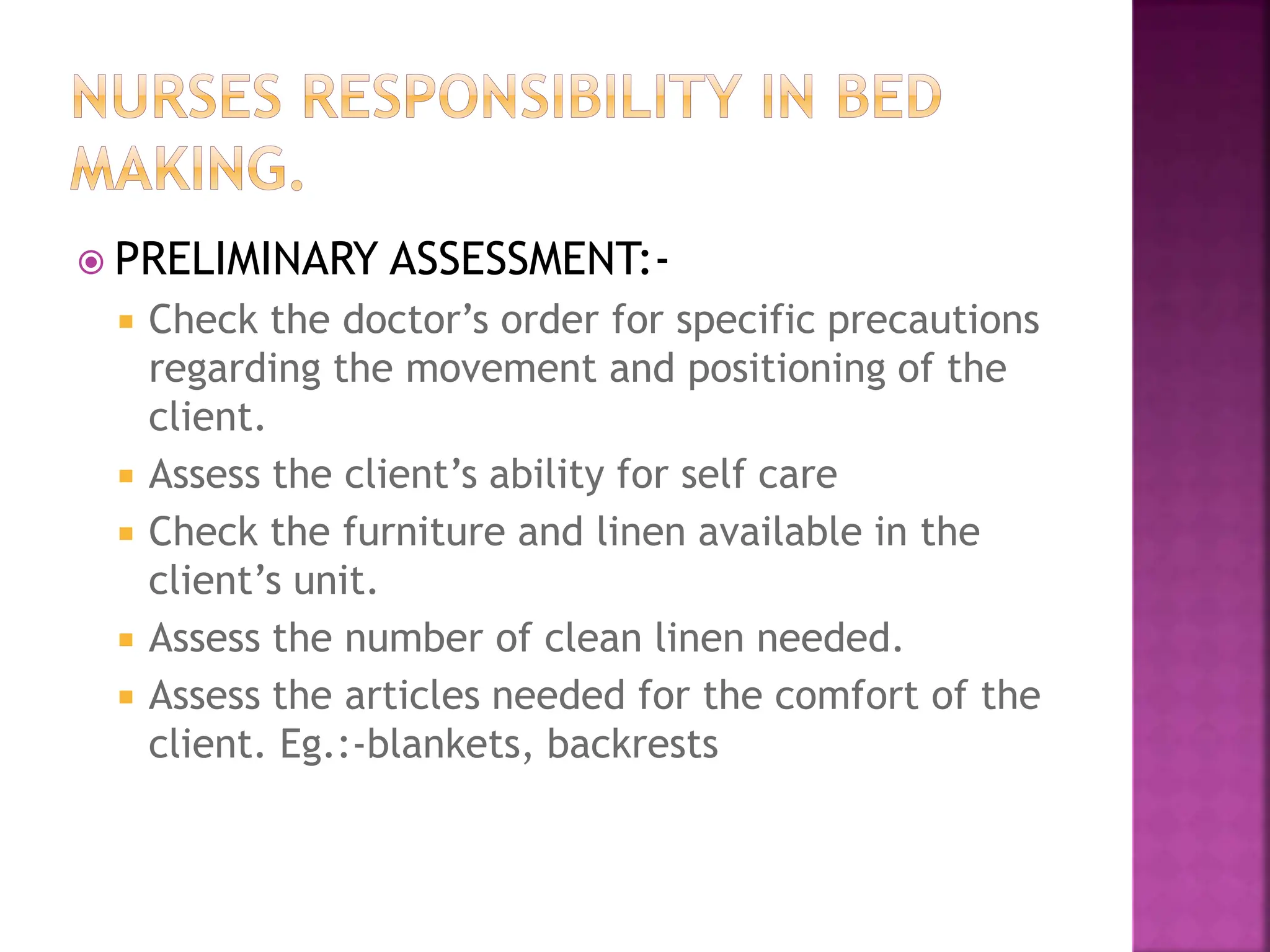 Fundamentals of nursing basic procedures Bed Making.pdf