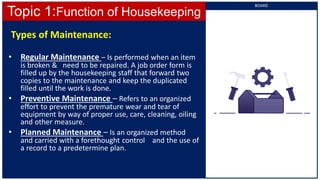 Fundamentals of Lodging Operation Housekeeping Operation | PDF