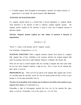 Fundamenals of magnetism and applications | DOCX | Chemistry | Science