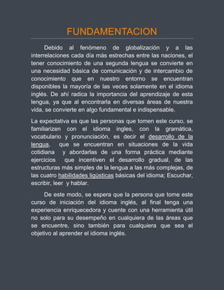 Fundamentacion del curso | PDF
