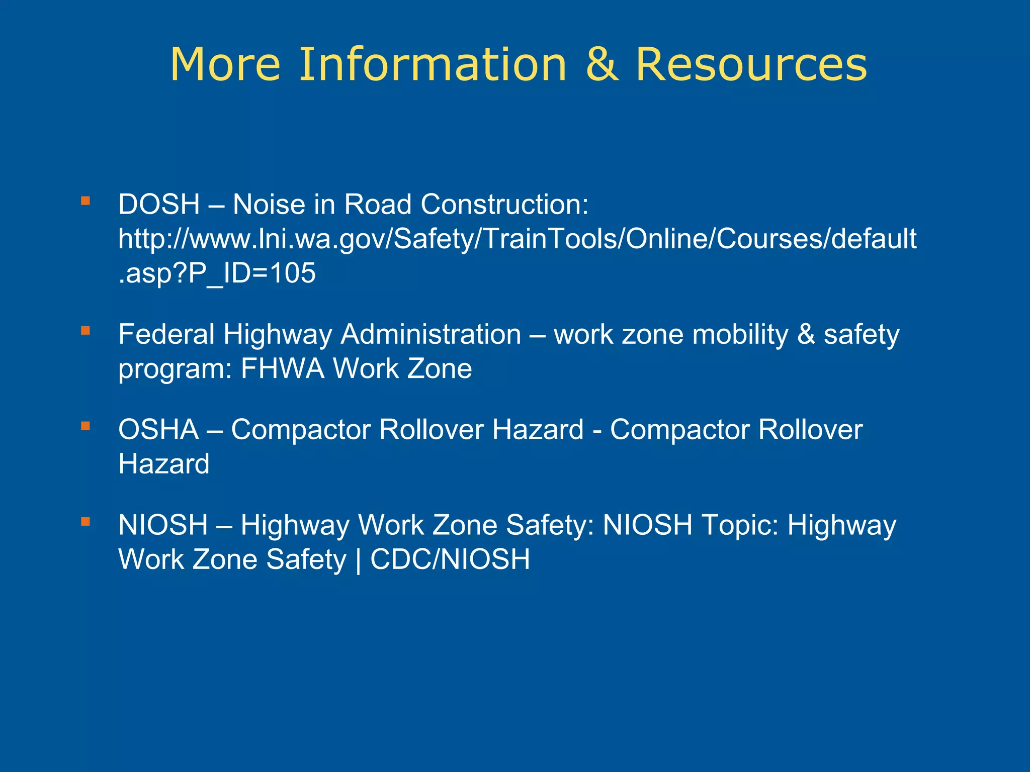 Road Construction Work Zone Safety | PPT