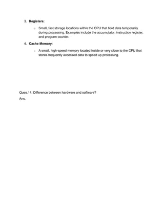 Fundamentals of Computer Science Basics. | DOCX