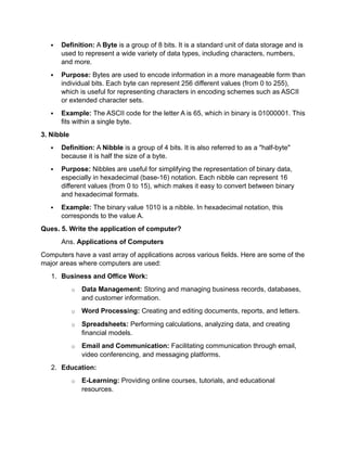 Fundamentals of Computer Science Basics. | DOCX