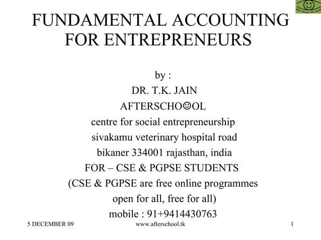 Fundamental accounting for entrepreneurs | PPT