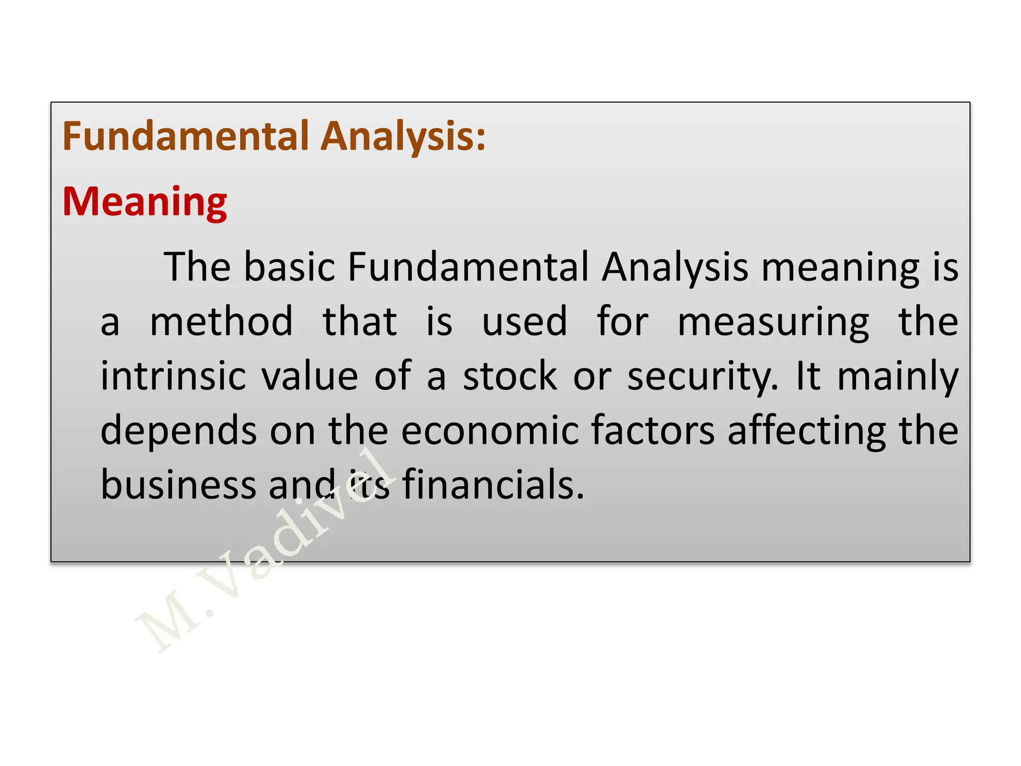 Fundamental Analysis including Economy, Industry Company Analysis | PPTX
