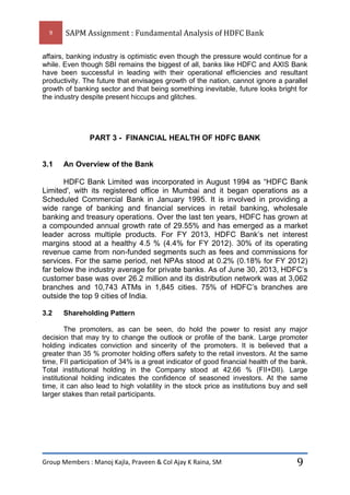 HDFC Bank : Fundamental Analysis (Text) | PDF