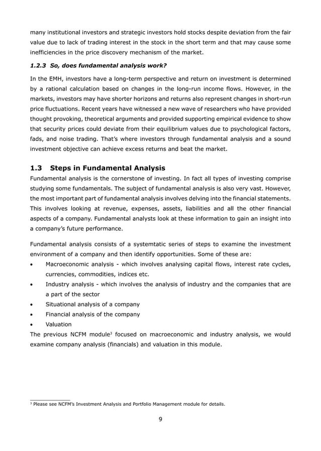 NCFM - Fundamental analysis module (NSE) | PDF