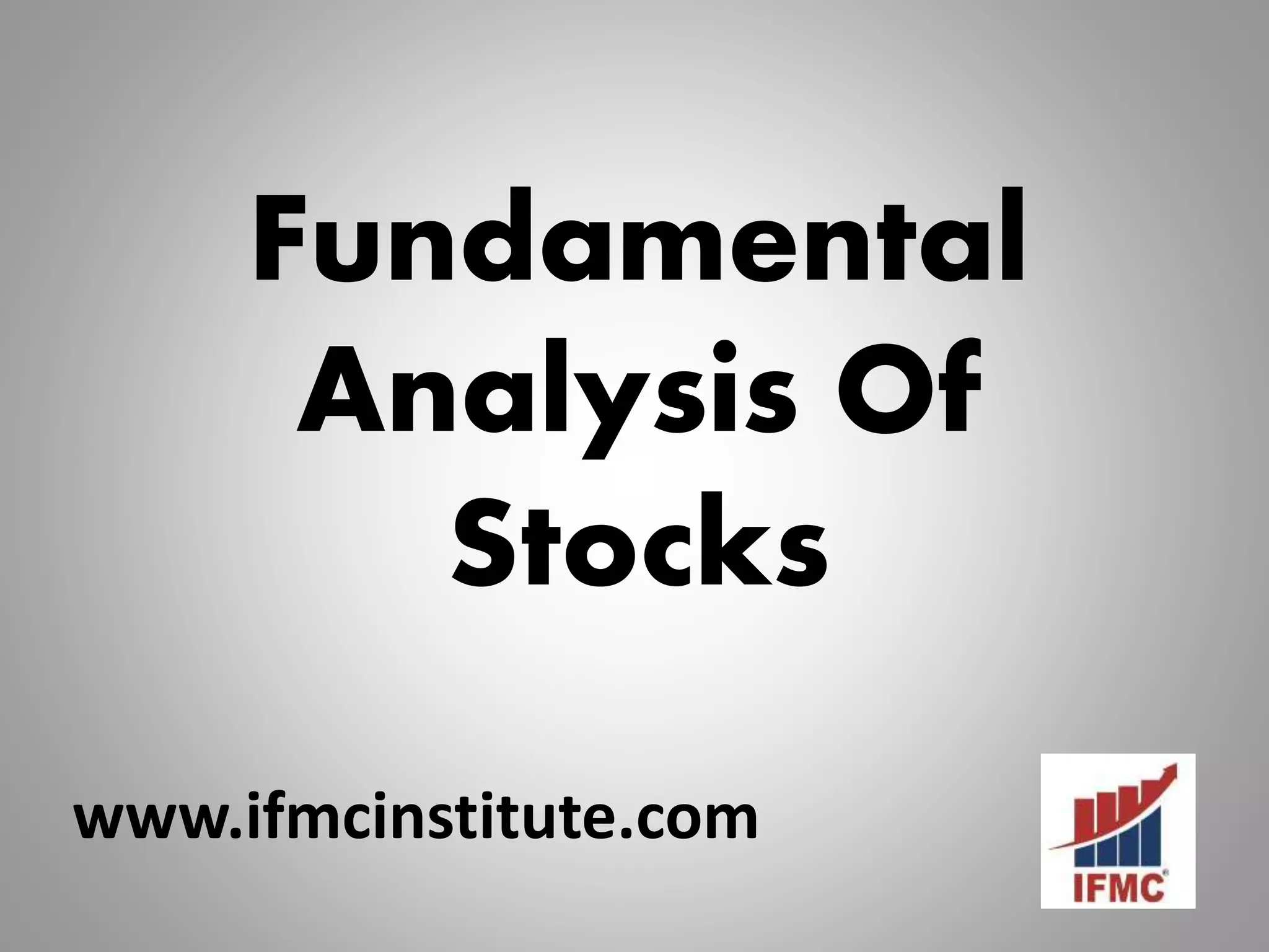 Fundamental analysis of stocks | PPTX