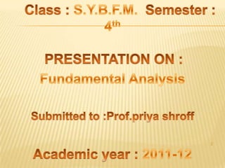 Fundamental analysis ppt | PPTX