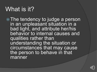 Fundamental Attribution Error MPHSAP | PPTX