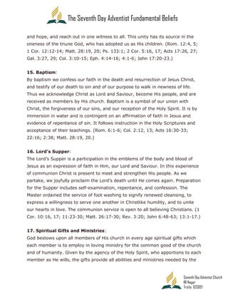 Fundamental beliefs | PDF